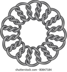 Woven Ropes Frame Border Circle Shape: vector de stock (libre de ...