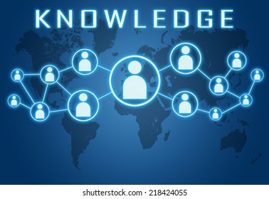 Knowledge Concept On Blue Background World Stock Illustration 218424055 ...