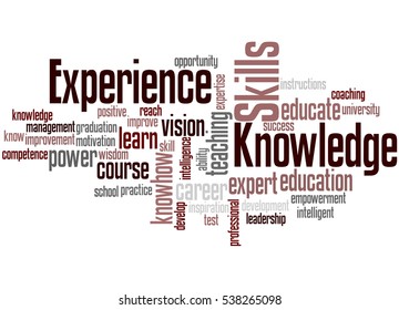 Knowledge Skills Experience Word Cloud Concept Stock Illustration ...