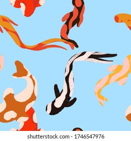 Vektor Stok Set Koi Fish Cartoon Vector Illustration (Tanpa Royalti ...