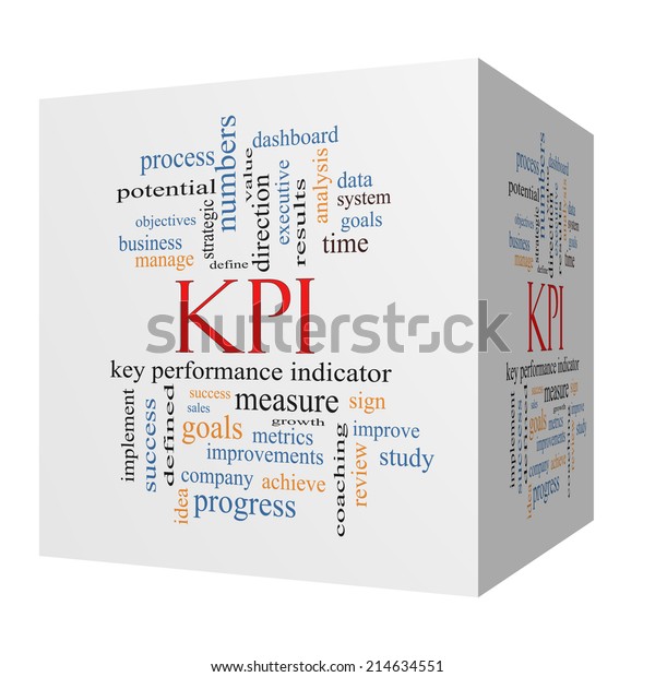 Kpi 3d Cube Word Cloud Concept Stock Illustration 214634551