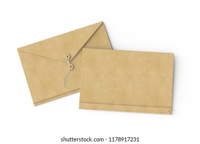 Kraft Paper Document Envelopes String 3d Stock Illustration 1178917231 ...