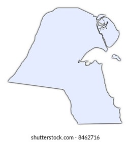 Kuwait Light Blue Map Shadow High Stock Illustration 8462716 | Shutterstock
