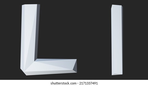 L Letter 3d Poly Rendering Letter Stock Illustration 2171337491 ...