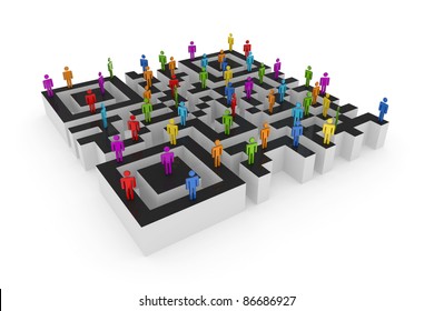 Labyrinth Shape Qr Code Colorful 3d Stock Illustration 86686927 ...