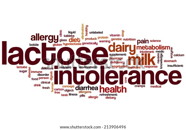 Lactose intolerance concept word cloud background