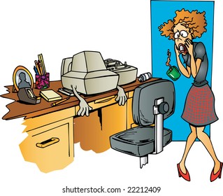 Lady Dead Computer 스톡 일러스트 22212409 | Shutterstock