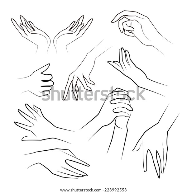 Lady Hands Stock Illustration 223992553