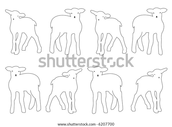Lamb Outlines Stock Illustration 6207700