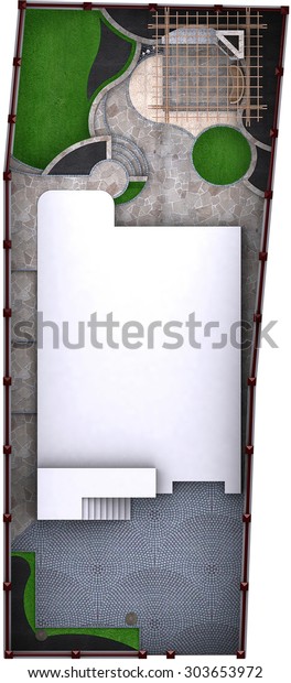 Landscaping Master Plan 3d Render Stock Illustration 303653972 ...