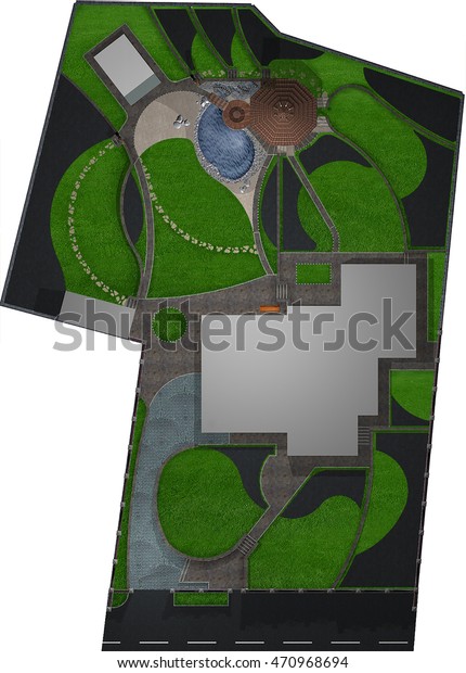 Landscaping Master Plan 3d Render Stock Illustration 470968694 ...