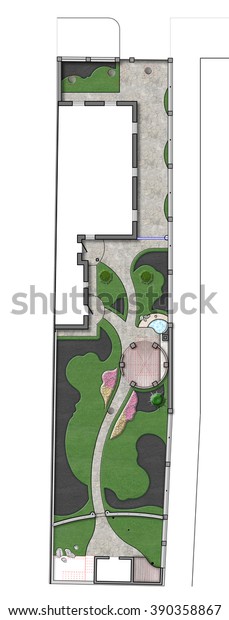Landscaping Site Development Plan 2d Sketch Stock Illustration ...
