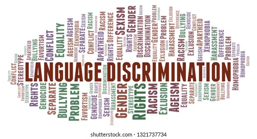 Language Discrimination Type Discrimination Word Cloud Stock ...