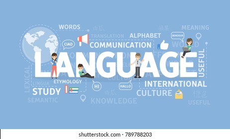 Language Illustration Concept Idea Learning Foreign Stock Illustration ...
