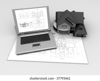 3d Render Image Representing Computer Aided Stock Illustration 725123191