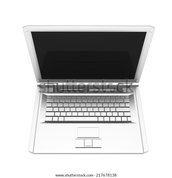 Laptop Computer Black Screen View Top Stock Illustration 217678138 ...