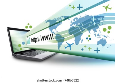 Laptop Computer Has Internet Website Address Stock Illustration 74868322