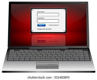 Laptop Computer Login Screen Stock Illustration 331483895 | Shutterstock