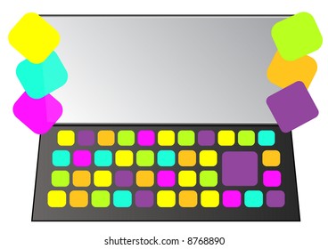 Laptop Covered Assorted Sticky Notes Stock Illustration 8768890 ...