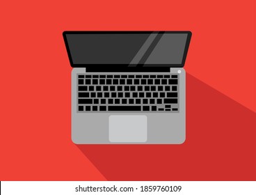 Laptop Flat Design Shadow Stock Illustration 1859760109 | Shutterstock