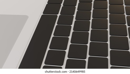Laptop Keyboard Perspective 3d Rendering Stock Illustration 2140649985 ...
