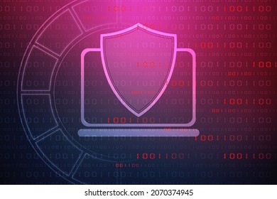 Laptop Shield Isolated 2d Rendering Image Stock Illustration 2070374945 ...