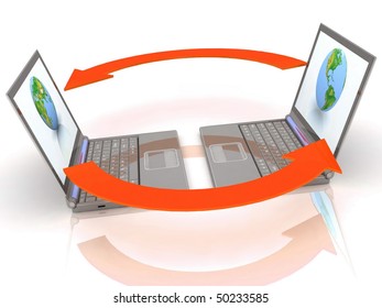 Laptops On White Background Reflection Stock Illustration 50233585 ...