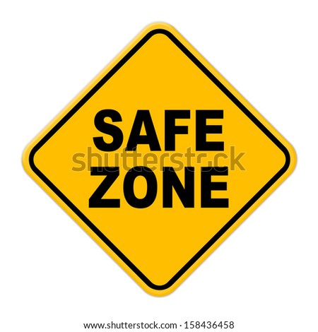 Large Dark Yellow Safe Zone Sign Stock Illustration 158436458 ...