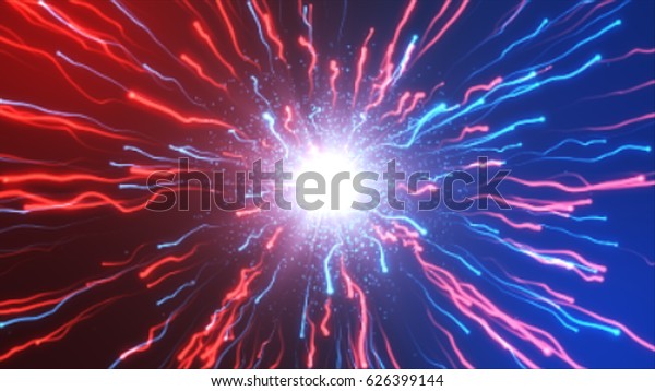 Large Explosion Multicolored Particles Under Microscope Stock ...