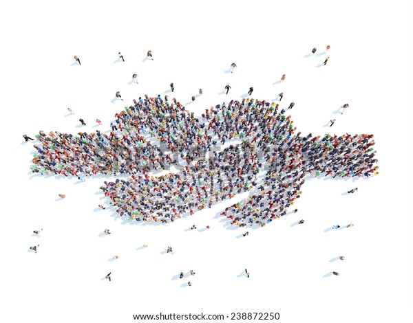 Large Group People Form Node Isolated Stock Illustration 238872250 ...
