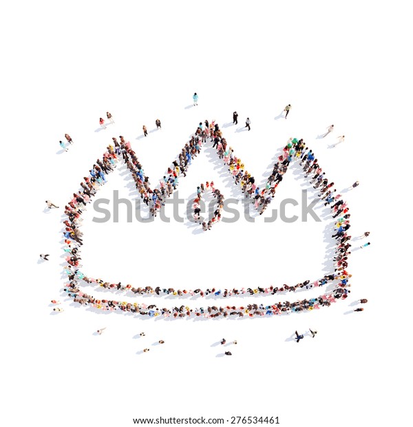 Large Group People Shape Crown Isolated Stock Illustration 276534461 ...