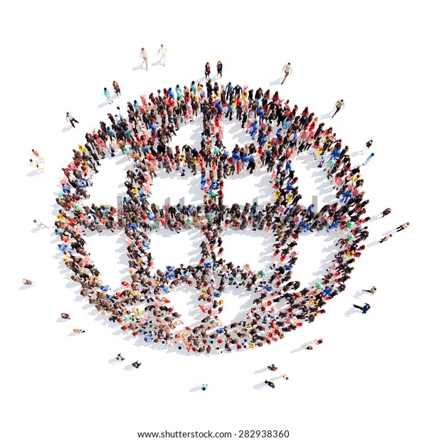 Large Group People Shape Globe Isolated Stock Illustration 282938360 ...