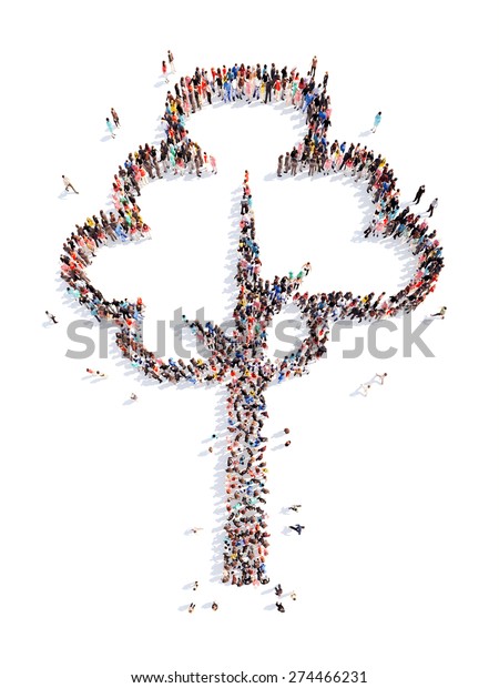 Large Group People Shape Tree Plant Stock Illustration 274466231 ...