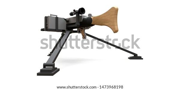 Large Machine Gun On Tripod Full Stock Illustration 1473968198 ...