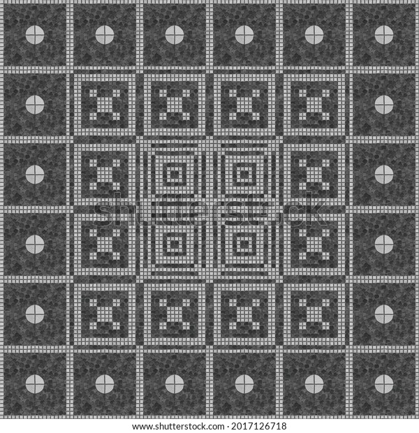 Large Square Stone Paving Various Patterns Stock Illustration ...