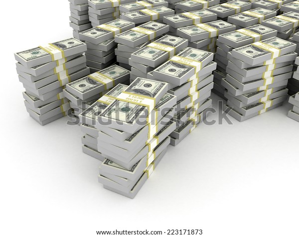 Large Stack Us Dollars On White 스톡 일러스트 223171873 | Shutterstock