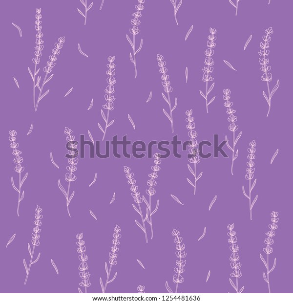 Lavender Leaves Pattern Stock Illustration 1254481636 | Shutterstock