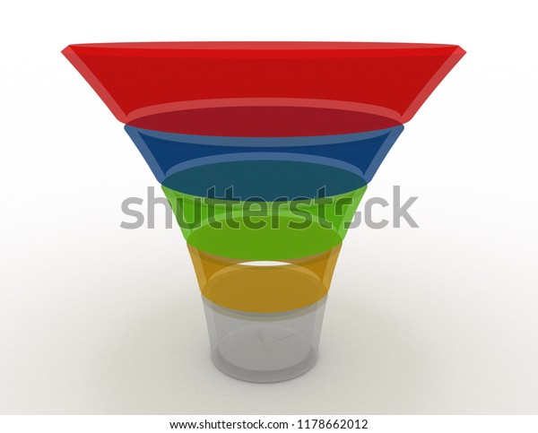 Layered Funnel Chart Concept 3d Rendered Stock Illustration 1178662012 ...
