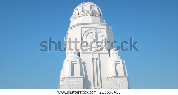 Layout Clock Tower Front View 3d Stock Illustration 213606415 ...