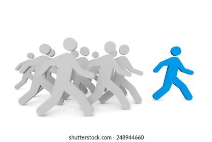 Crowd Chasing Leader Background Clean Vector Stock Vector (Royalty Free ...