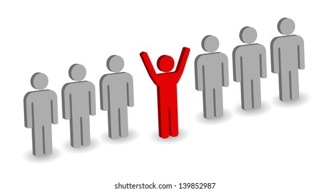 Leader Man 3d Vector Concept Stock Vector (Royalty Free) 63169309 ...
