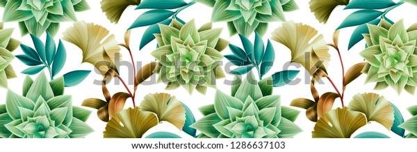 Leaf Background Botanical Style Stylish Tropic Stock Illustration ...