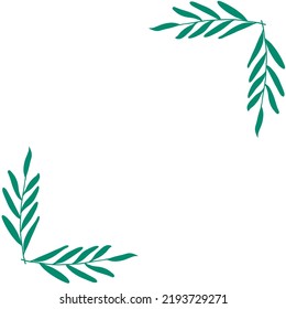 Leaf Corner Border Hand Drawn Floral Stock Illustration 2193729271 ...