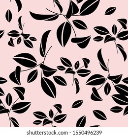 Black Ink Leaves Hand Drawn Vector Stock Vector (Royalty Free) 1576126474