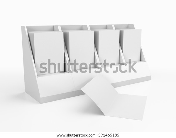 Leaflet Brochure Holder Container Box 3d Stock Illustration 591465185 ...