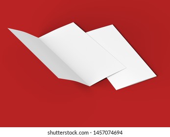 Leaflet Folded Dl Format Mock 3d Stock Illustration 1457074694 ...