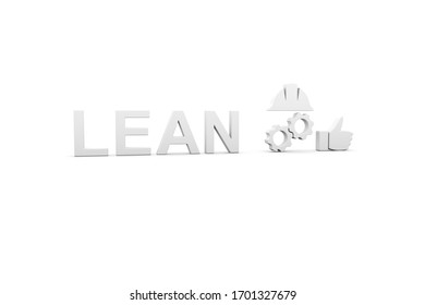 Lean Concept White Background 3d Render: стоковая иллюстрация ...