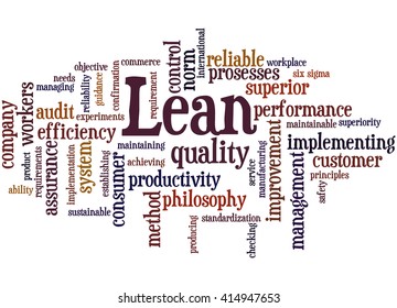 Lean Management Approach Word Cloud Concept Stock Illustration ...