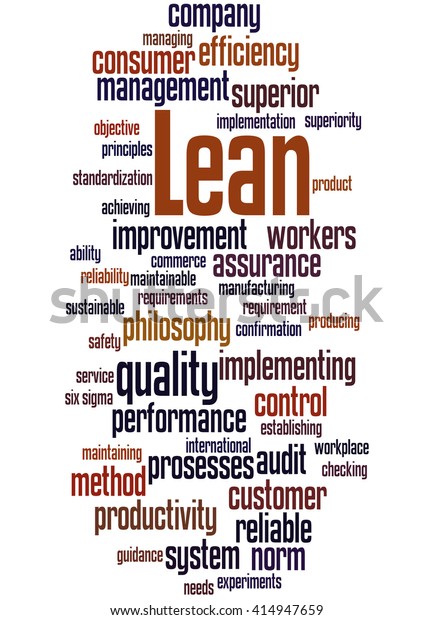 Lean Management Approach Word Cloud Concept Stock Illustration 414947659