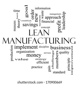 Lean Manufacturing Word Cloud Concept Black Stock Illustration ...